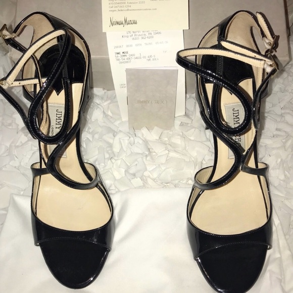 Jimmy Choo | Shoes | Jimmy Choo Ivette Patent Leather Strappy Sandals ...